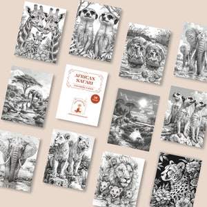 African Safari Coloring Pages Instant Download PDF Pages Coloring Book ...