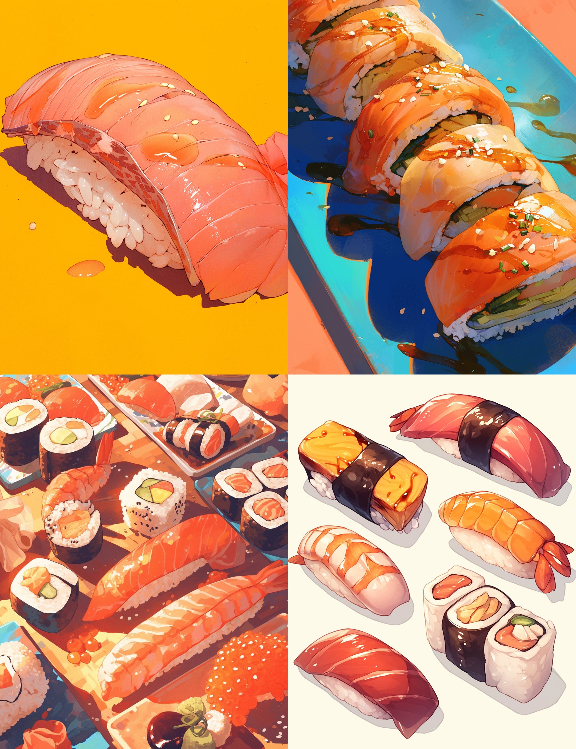 Japanese Sushi Coloring Pages Instant Download PDF Pages Coloring Book ...