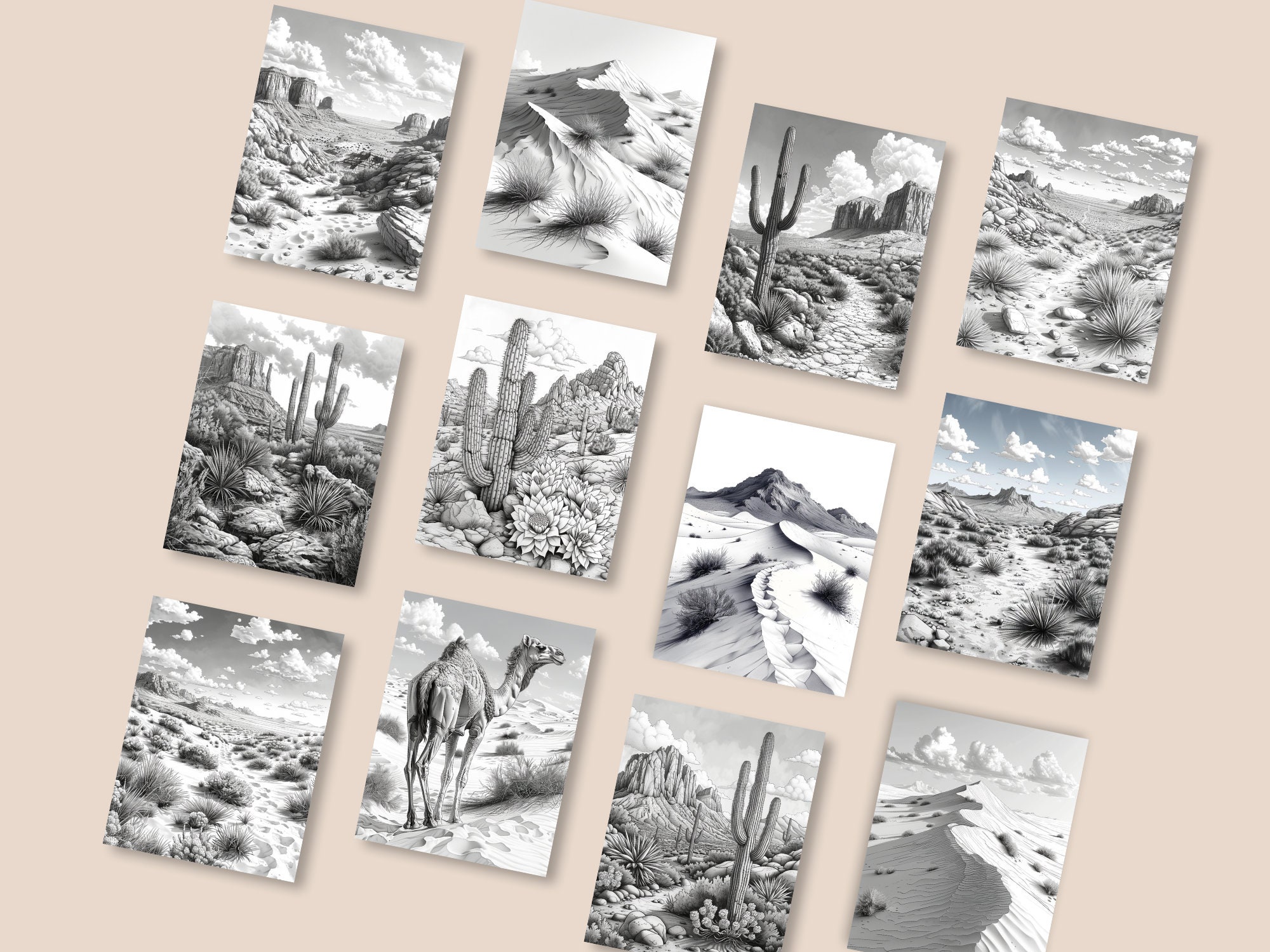 Hot Desert Coloring Pages Instant Download PDF Pages Coloring Book for ...