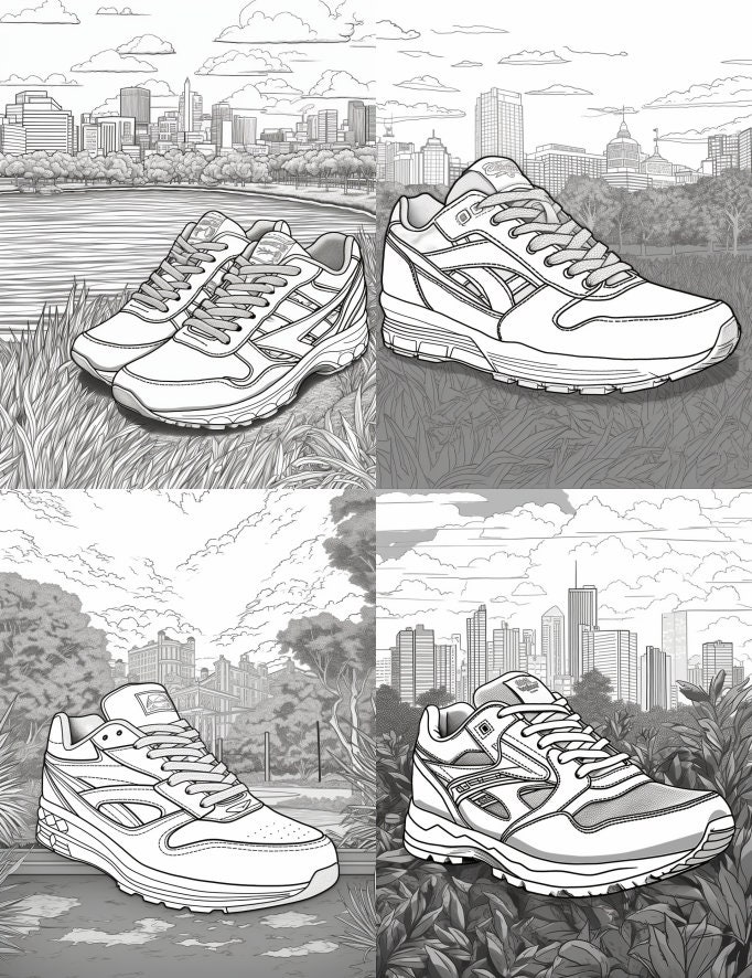 Vintage Sneakers Coloring Pages 40 Instant Download PDF Pages Coloring ...
