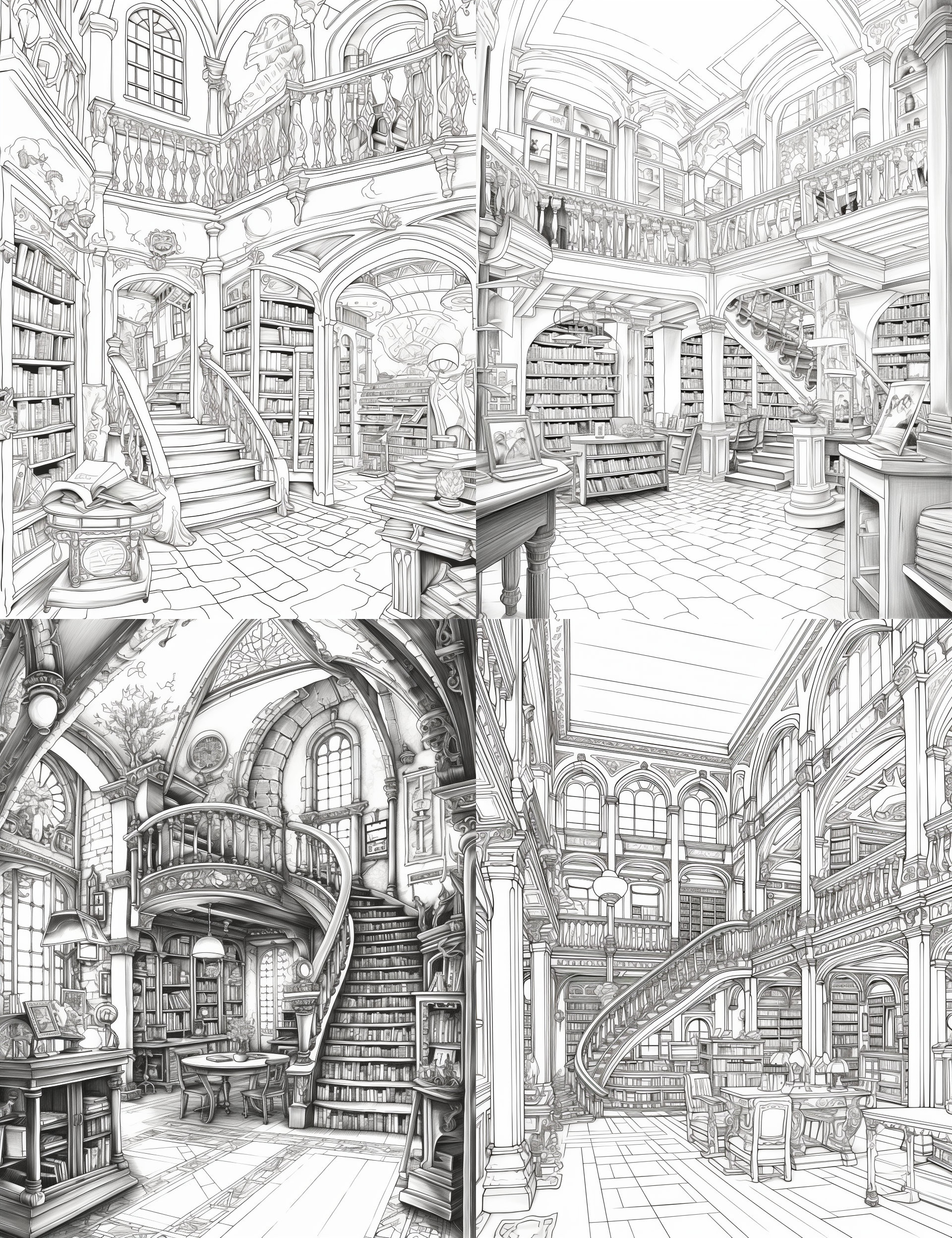 Old Bookstore Coloring Pages 32 Instant Download PDF Pages Coloring ...