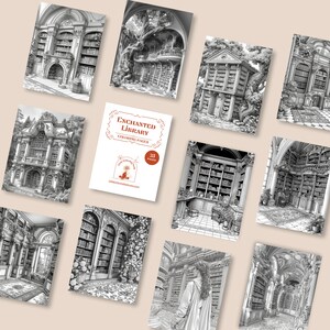 Enchanted Library Coloring Pages Instant Download PDF Pages Coloring ...
