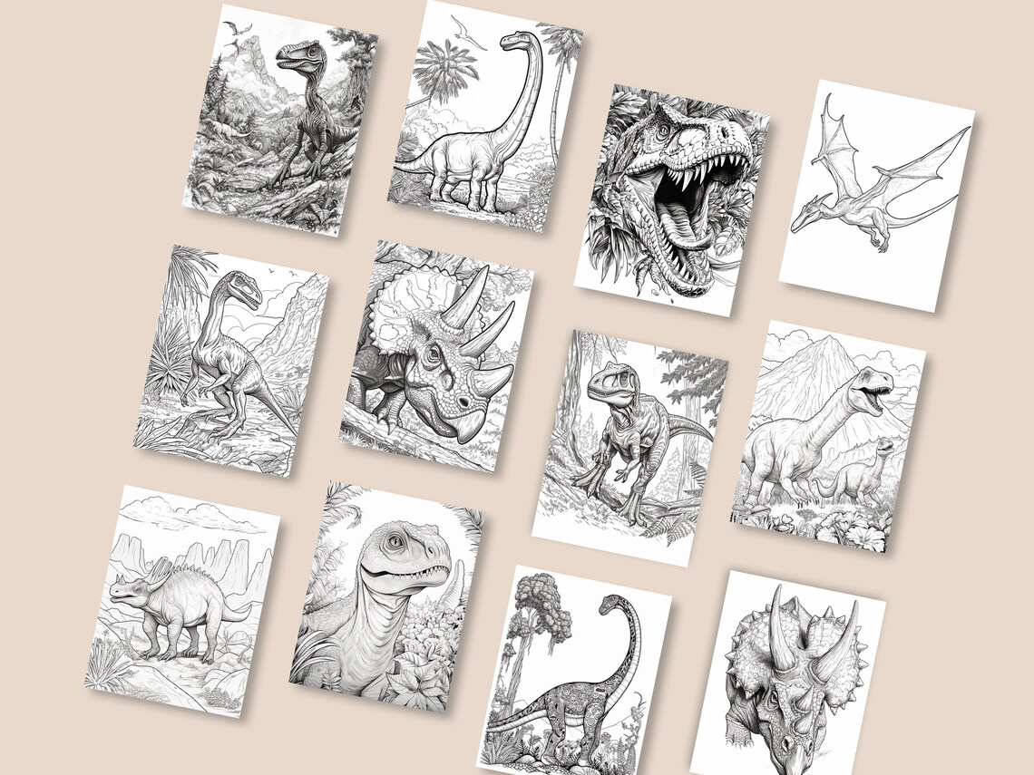 Prehistoric Dinosaurs Coloring Pages Instant Download PDF Pages ...