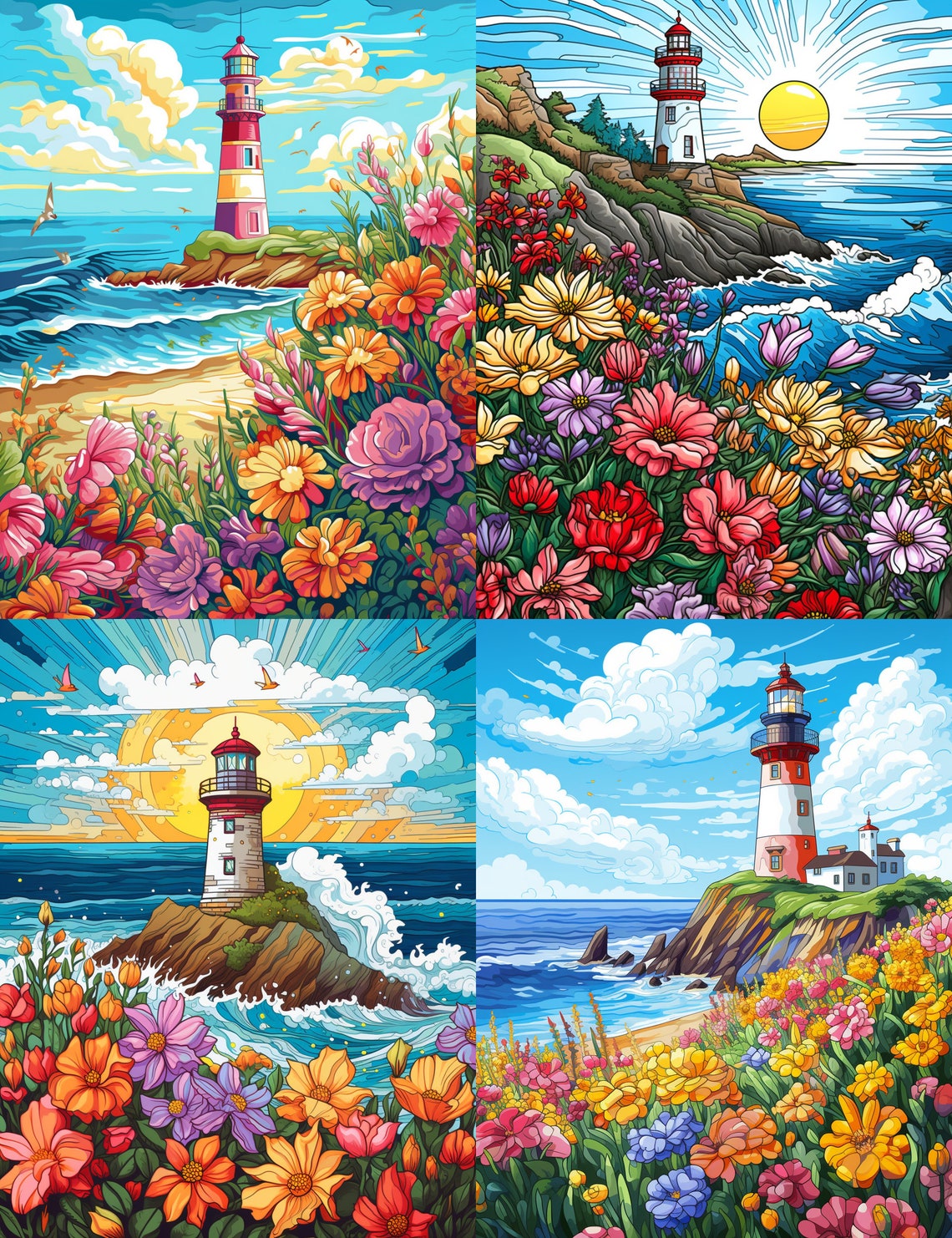 Lighthouses Coloring Pages 25 Instant Download PDF Pages Coloring Book ...