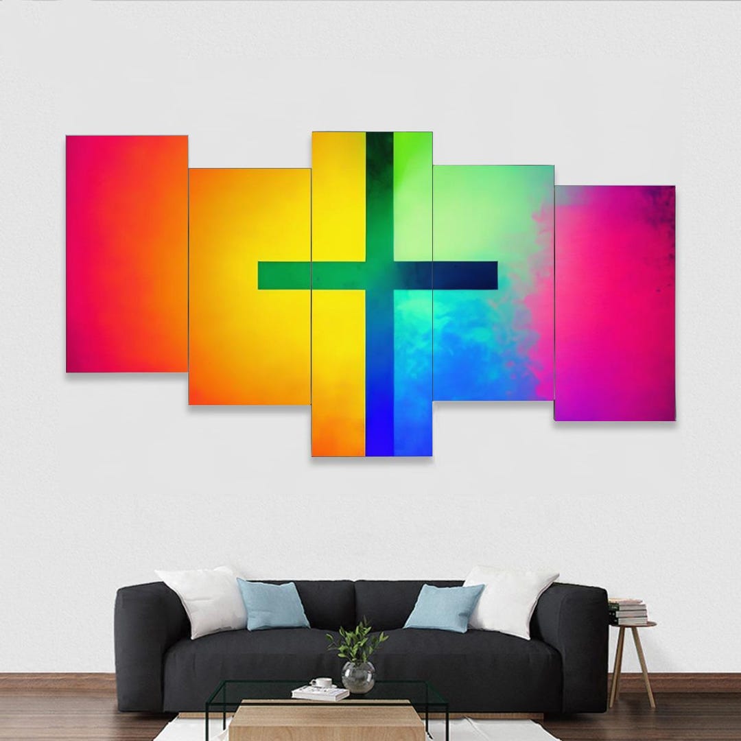 Framed Five-piece Mural Cross - Etsy
