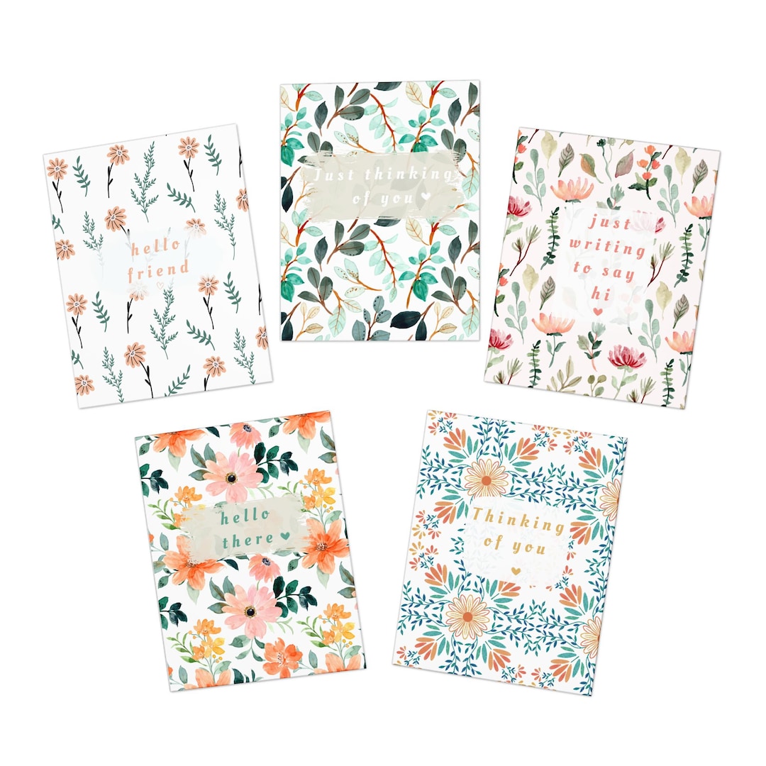 A Little Note to Say Hello Greeting Card Thinking of You Card Floral ...