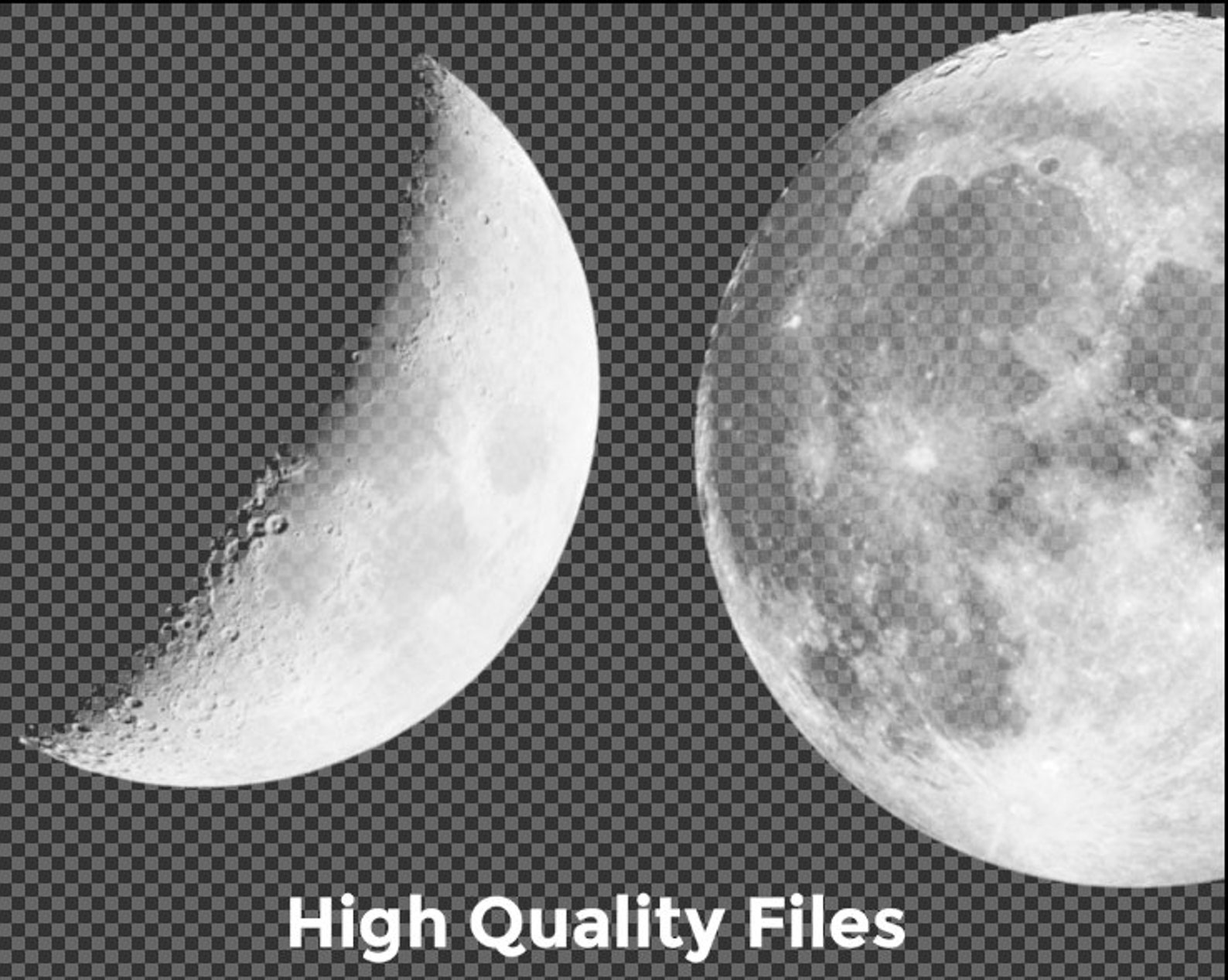 White Moon PNG , Instant Download, Design Elements, Moon Phases Clip ...