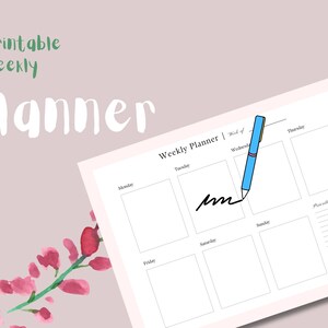 Minimalist Weekly Planner Landscape Printabledaily Planner - Etsy