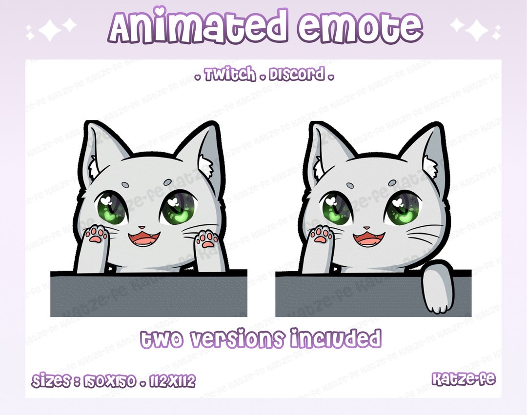 Animated Cat Emote | Animated White Bongo Kitty | Cute Twitch Emotes ...
