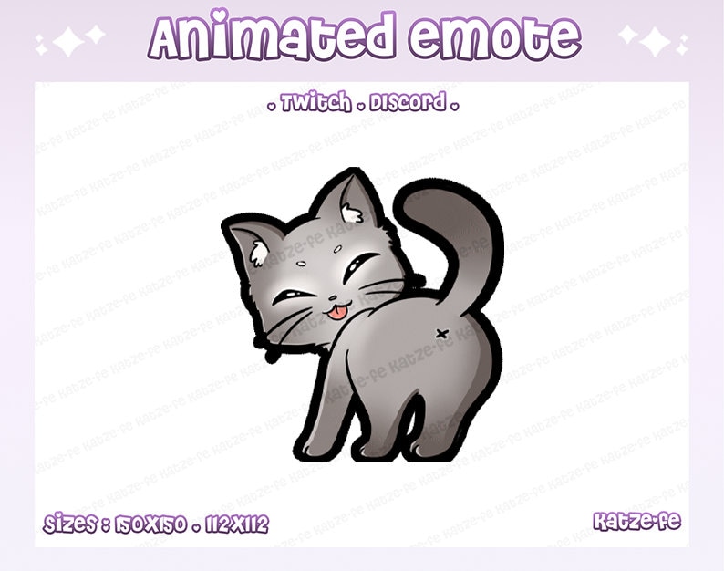 Emote animado de gato moviendo el trasero | Lindo gato blanco | Twitch ...