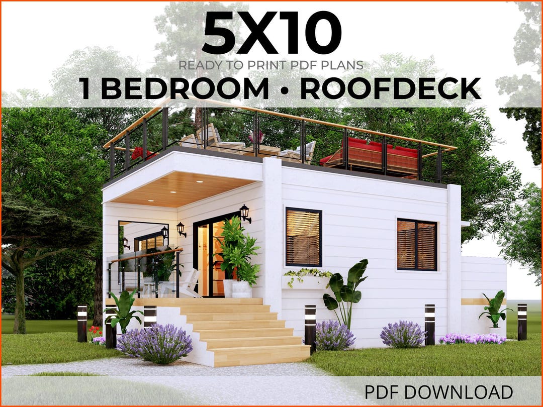 5x10 Small House Plan 1 Bedroom - Etsy