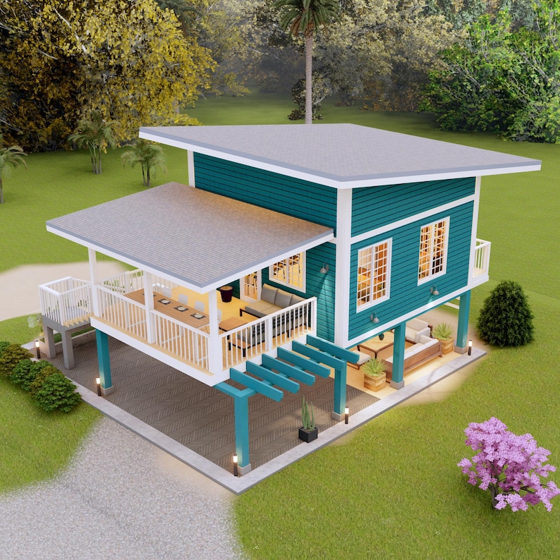 Simple House Plan | Modern 1-bedroom Layout | Instant Download - Etsy