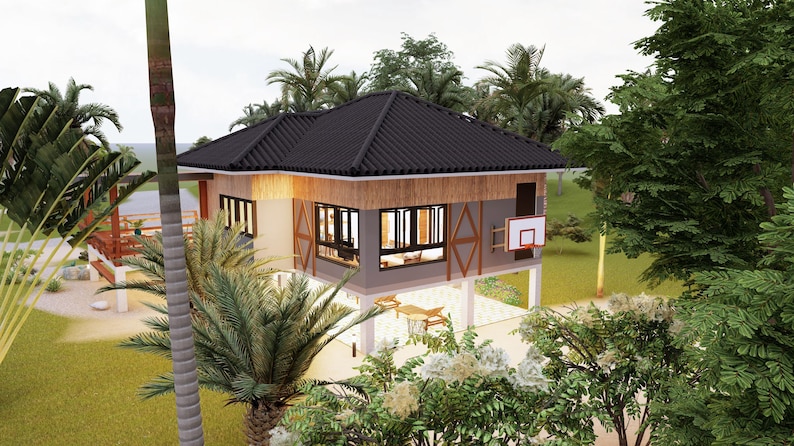 Modern 3-bedroom House Plan | Tropical Elevated Layout | Instant ...
