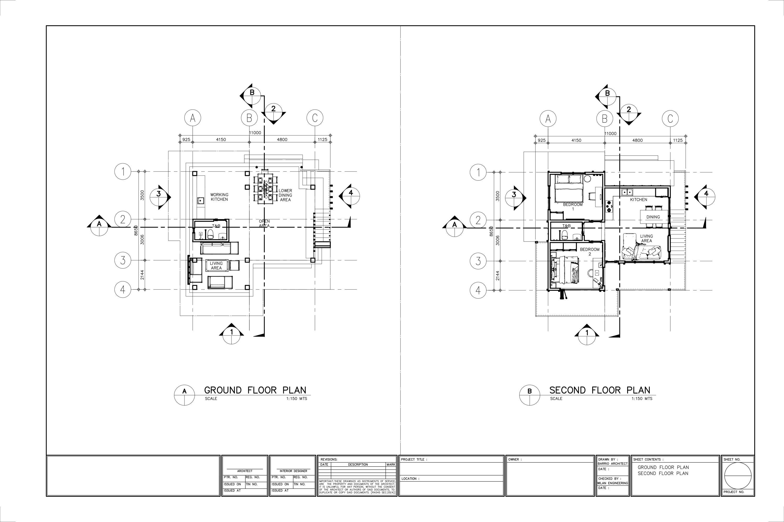 Elevated Farmhouse Plan: 2 Bedroom Blueprint (PDF & Autocad) - Etsy