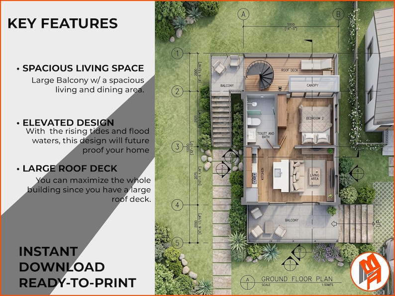 5x10 Small House Plan 1 Bedroom - Etsy