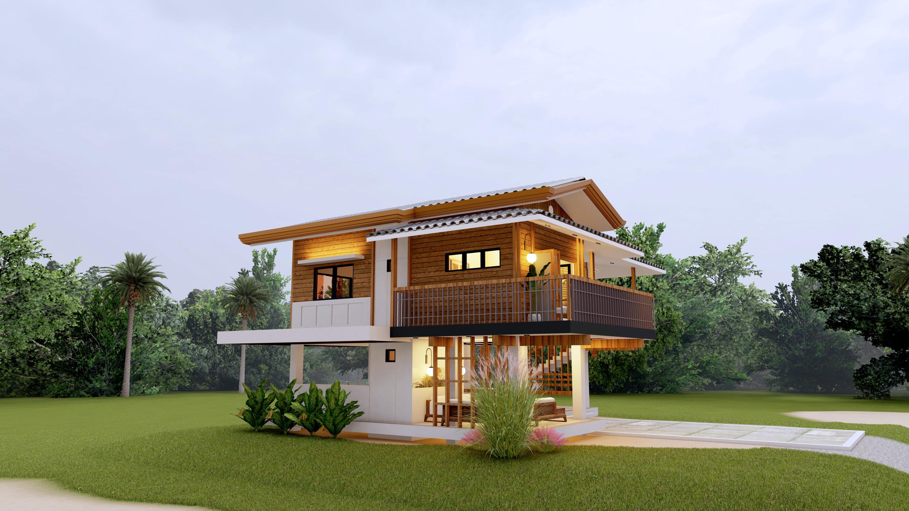 Elevated Farmhouse Plan: 2 Bedroom Blueprint (PDF & Autocad) - Etsy