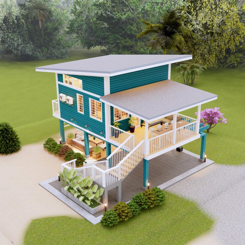 Simple House Plan | Modern 1-bedroom Layout | Instant Download - Etsy