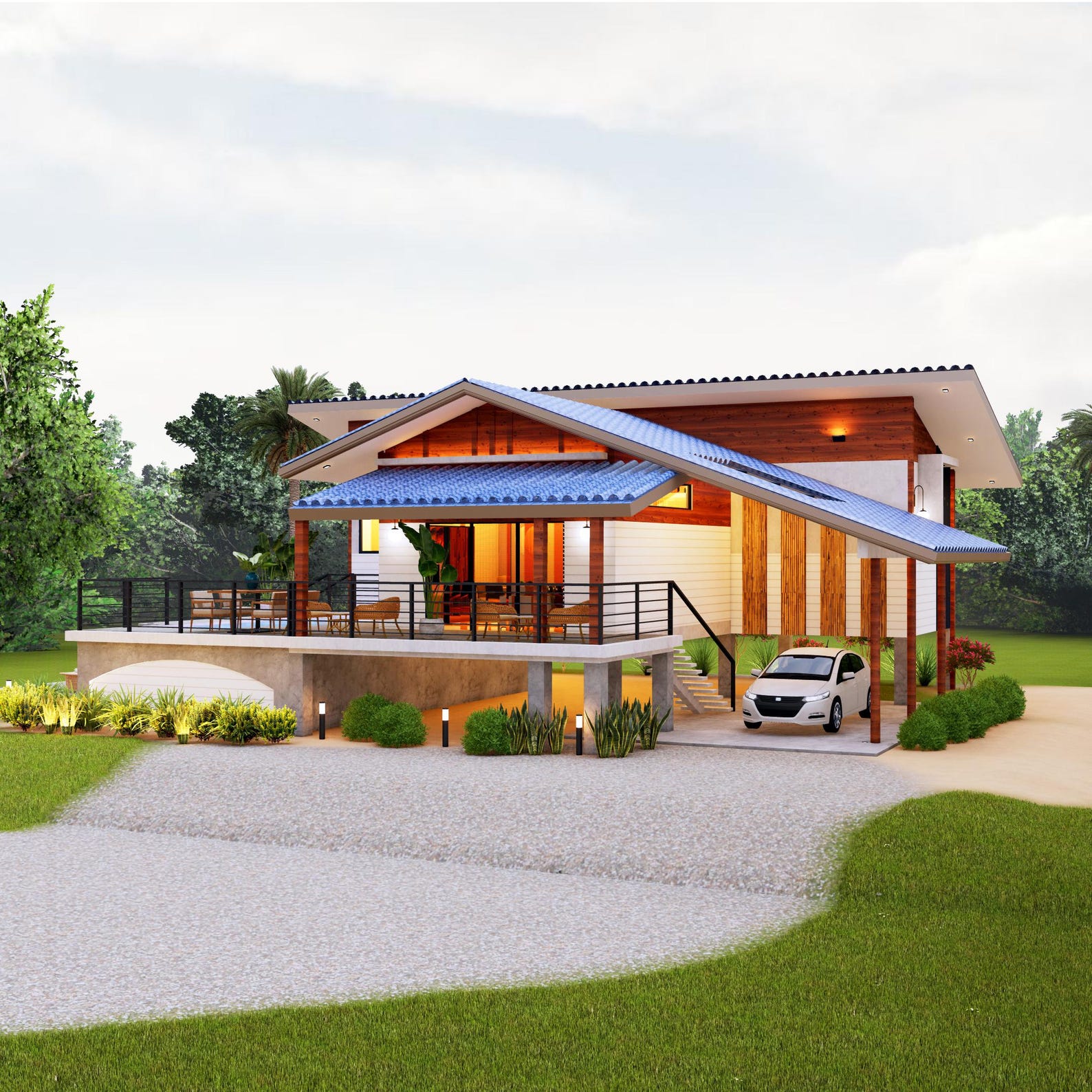 Modern Bahay Kubo Blueprint: 2 Bedroom House Plan (PDF & Autocad) - Etsy