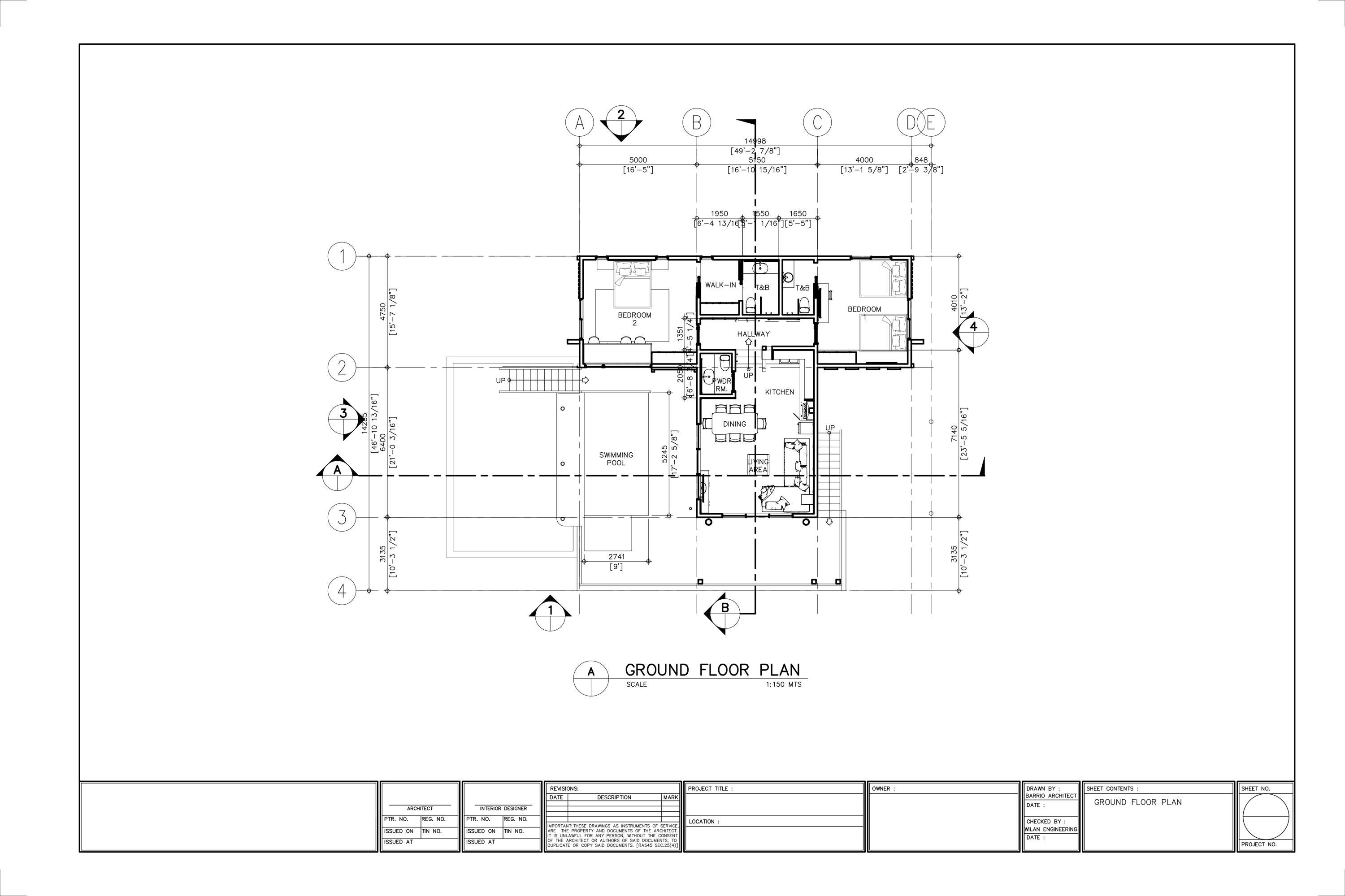 Modern Bahay Kubo Blueprint: 2 Bedroom House Plan (PDF & Autocad) - Etsy