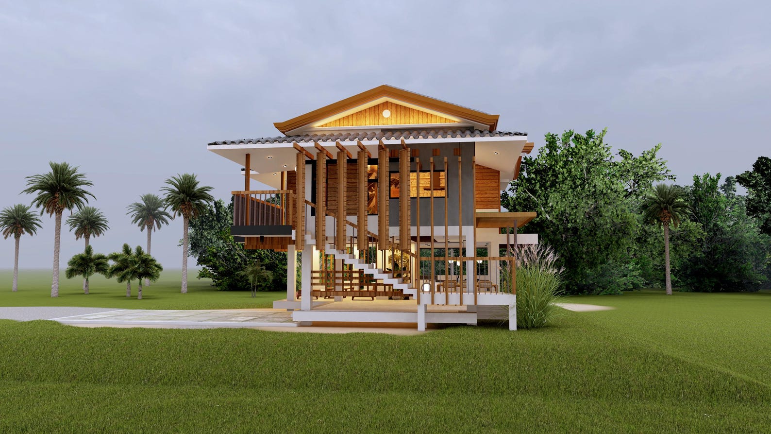 Elevated Farmhouse Plan: 2 Bedroom Blueprint (PDF & Autocad) - Etsy