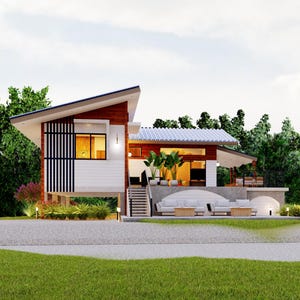 Modern Bahay Kubo Blueprint: 2 Bedroom House Plan (PDF & Autocad) - Etsy