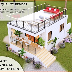5x10 Small House Plan 1 Bedroom - Etsy