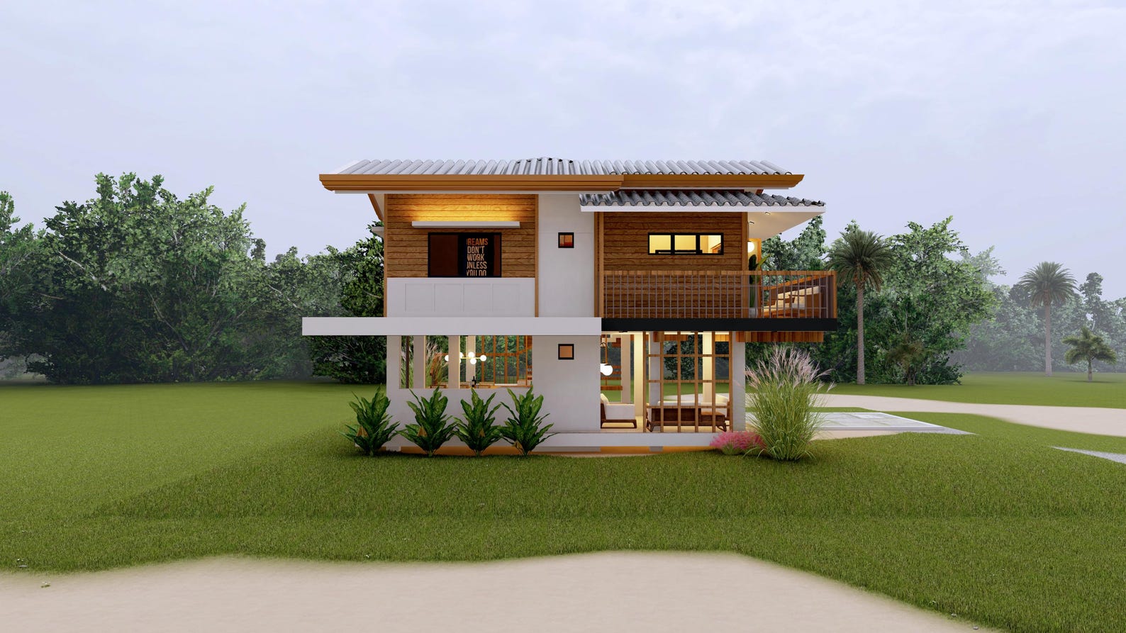 Elevated Farmhouse Plan: 2 Bedroom Blueprint (PDF & Autocad) - Etsy