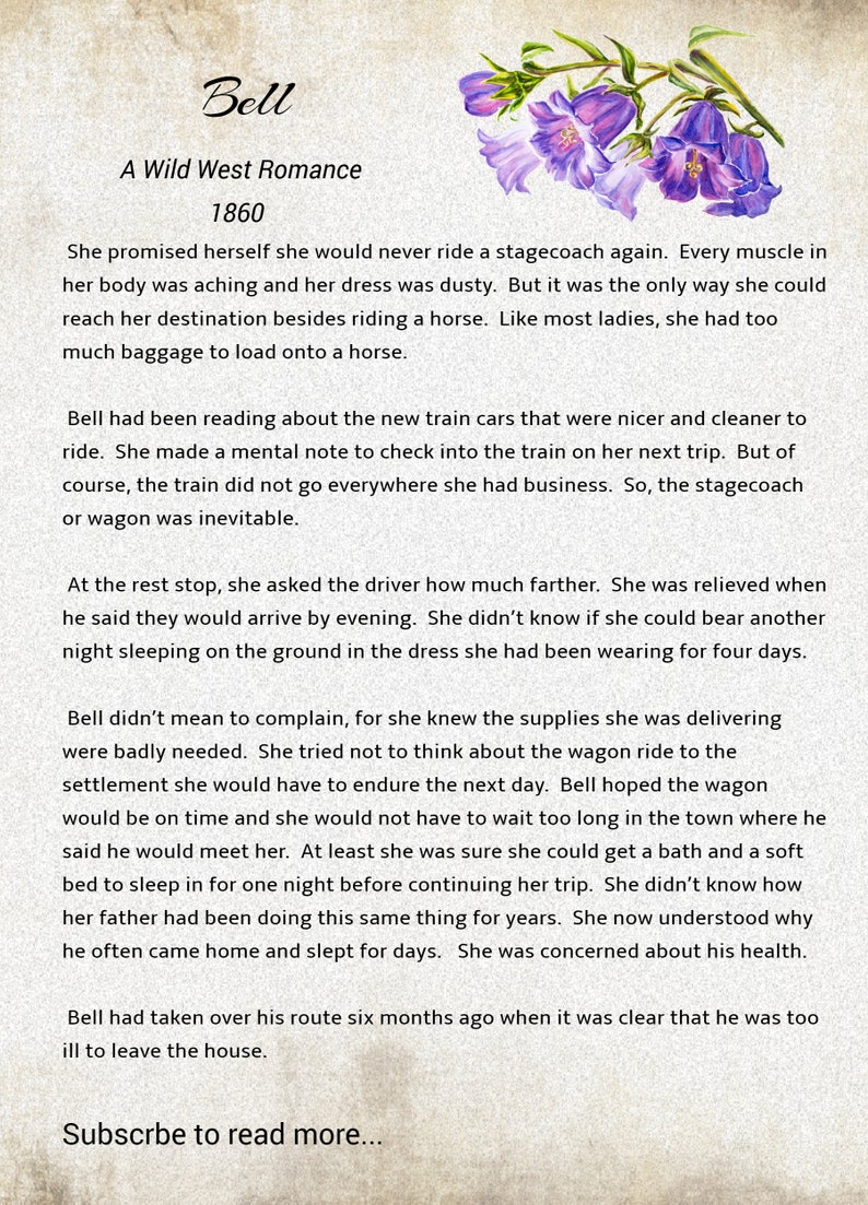 Bell A Wild West Romance the Herb Letters Monthly - Etsy