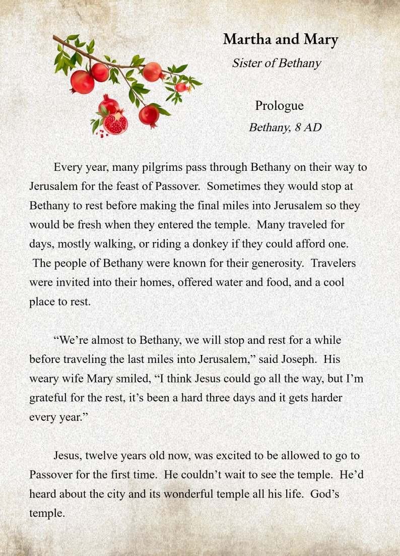 Martha and Mary Sisters of Bethany the Herb Letters Monthly - Etsy