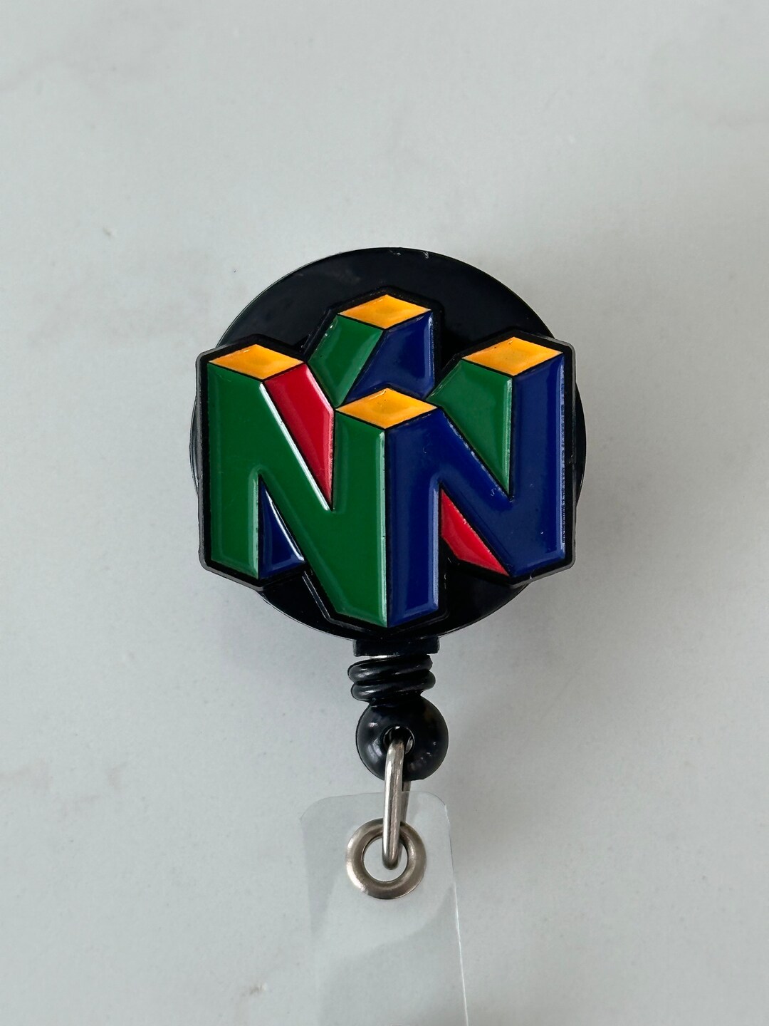 Nintendo 64 Logo Super Mario Brothers Retractable ID Badge Reel Nurse ...