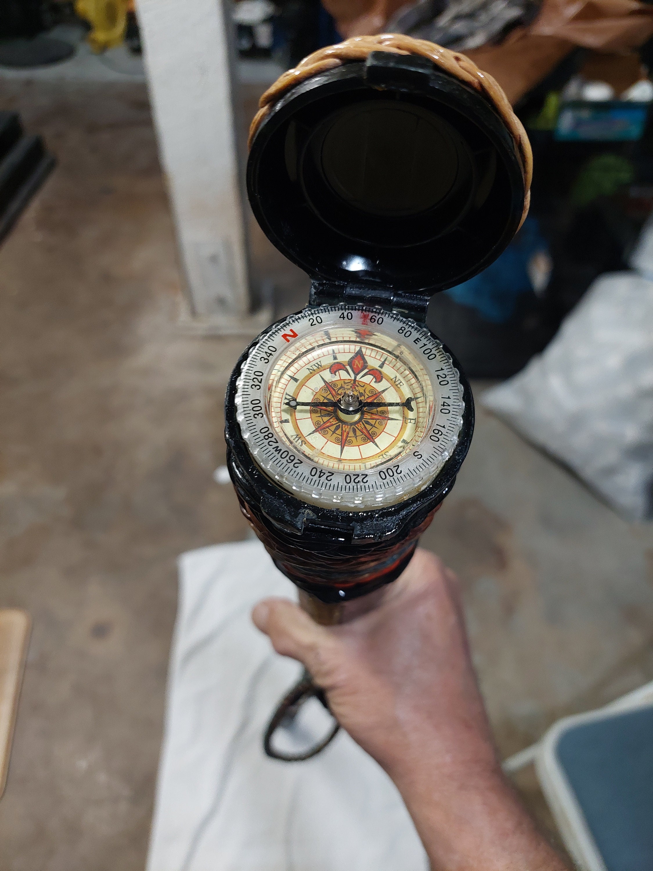 Wood Hiking Stick With Compass - Etsy