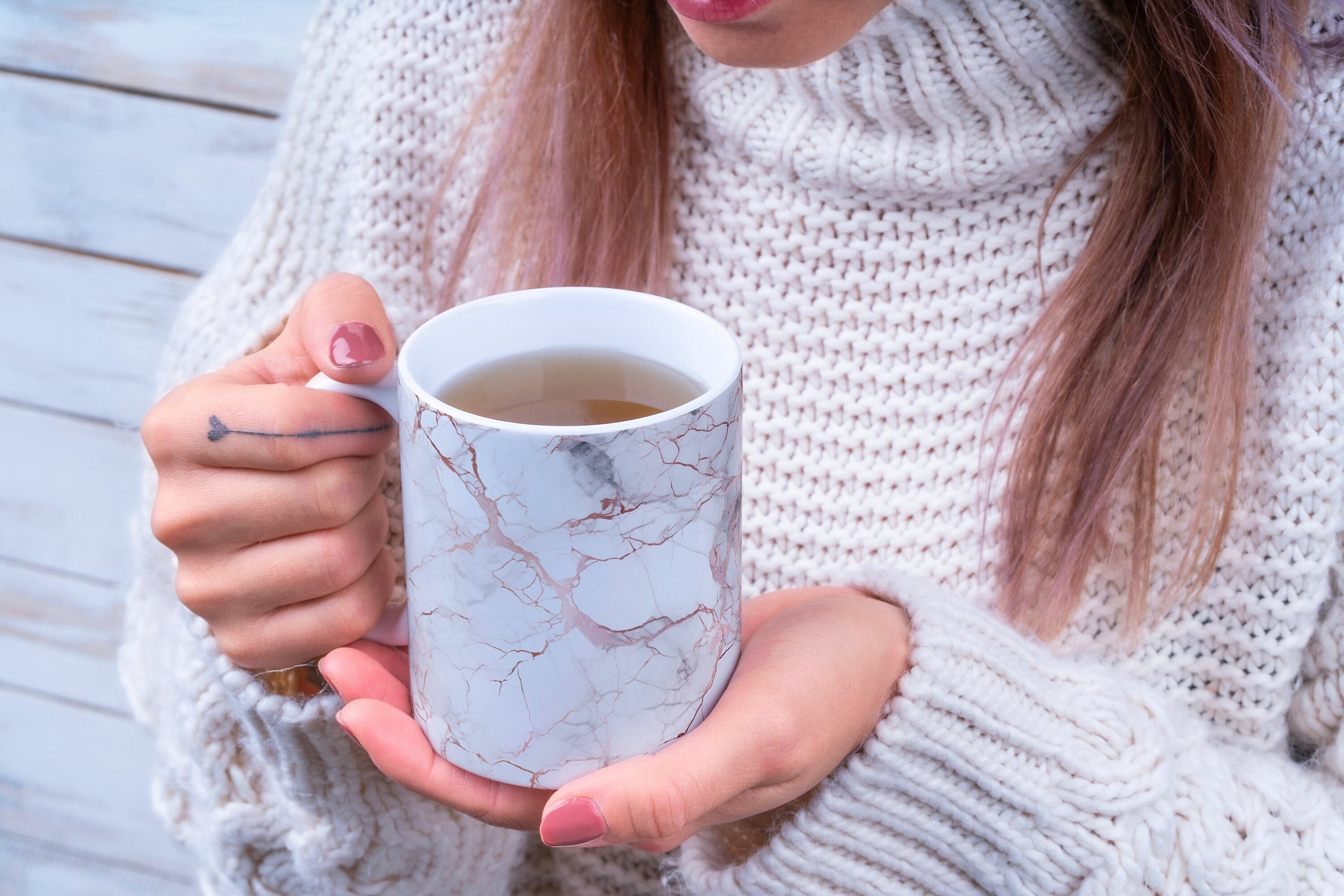 Rose Marble Mug, Pink Marble Mug, Rose Gold Marble Mug, Ceramic Mug ...