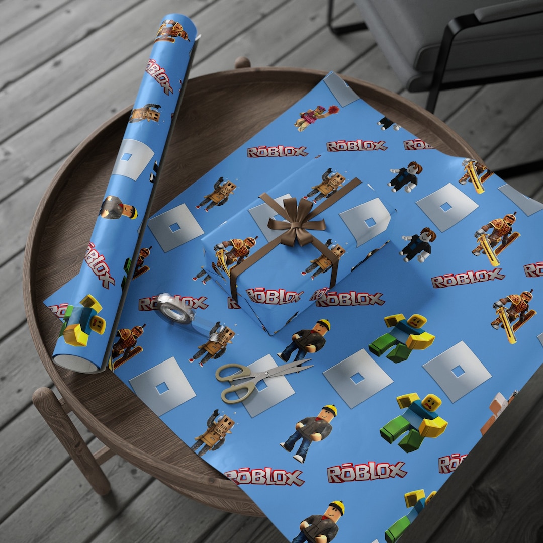 Roblox Wrapping Paper Gift Birthday Kids Surprise, Design With Logo ...