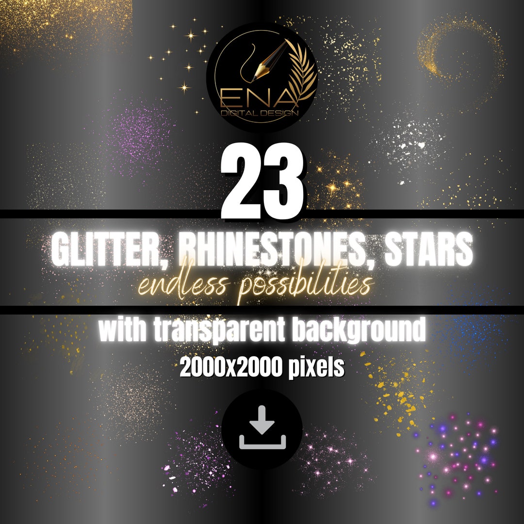 Transparent Glitter Overlays Graphics Rhinestone Stars 23 PNG Files ...