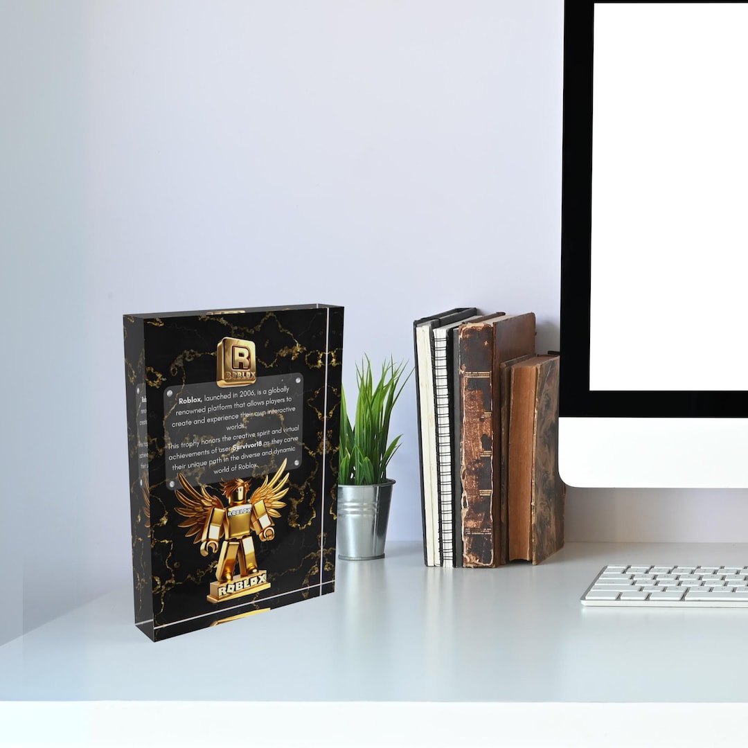 Personalized Roblox Trophy Photo Block With Name, Acrylic Block ...