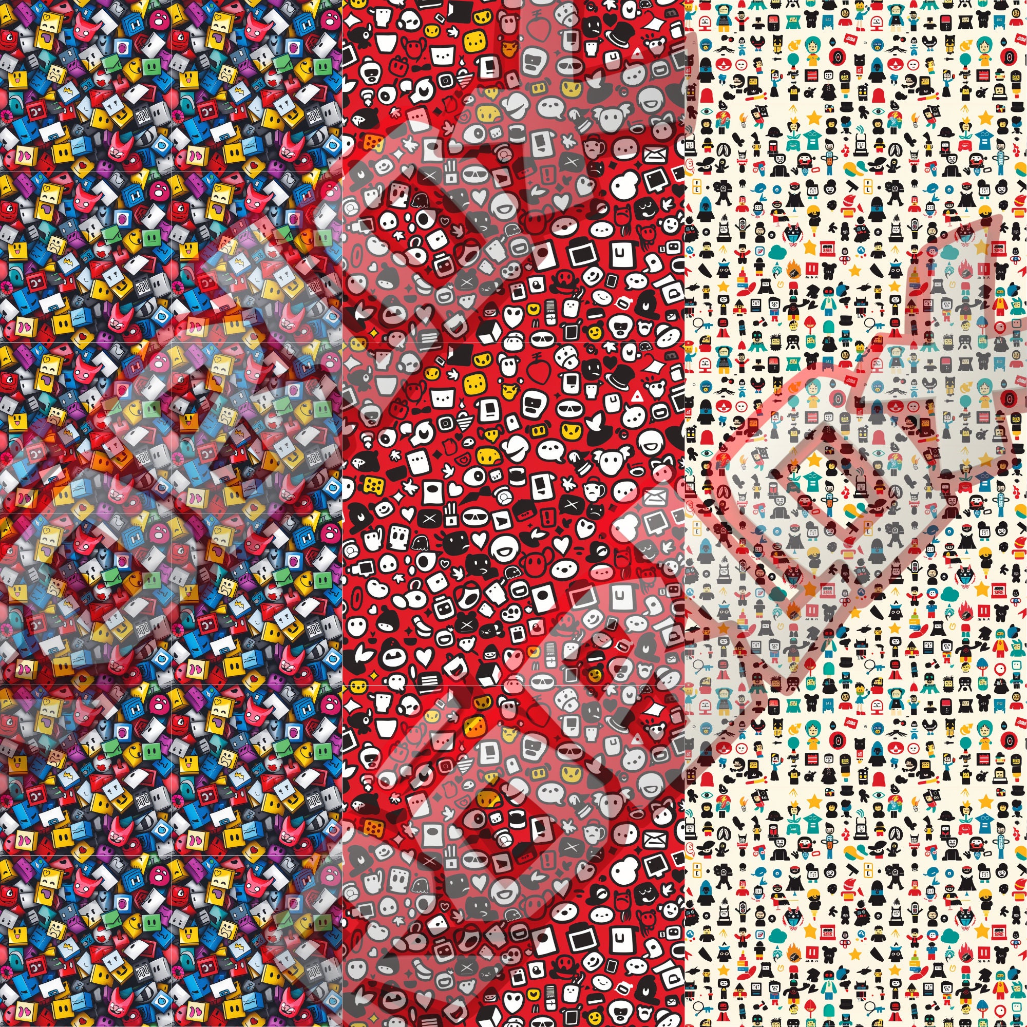 Roblox Digital Paper Set 12 PNG Seamless Patterns, Creative Craft ...