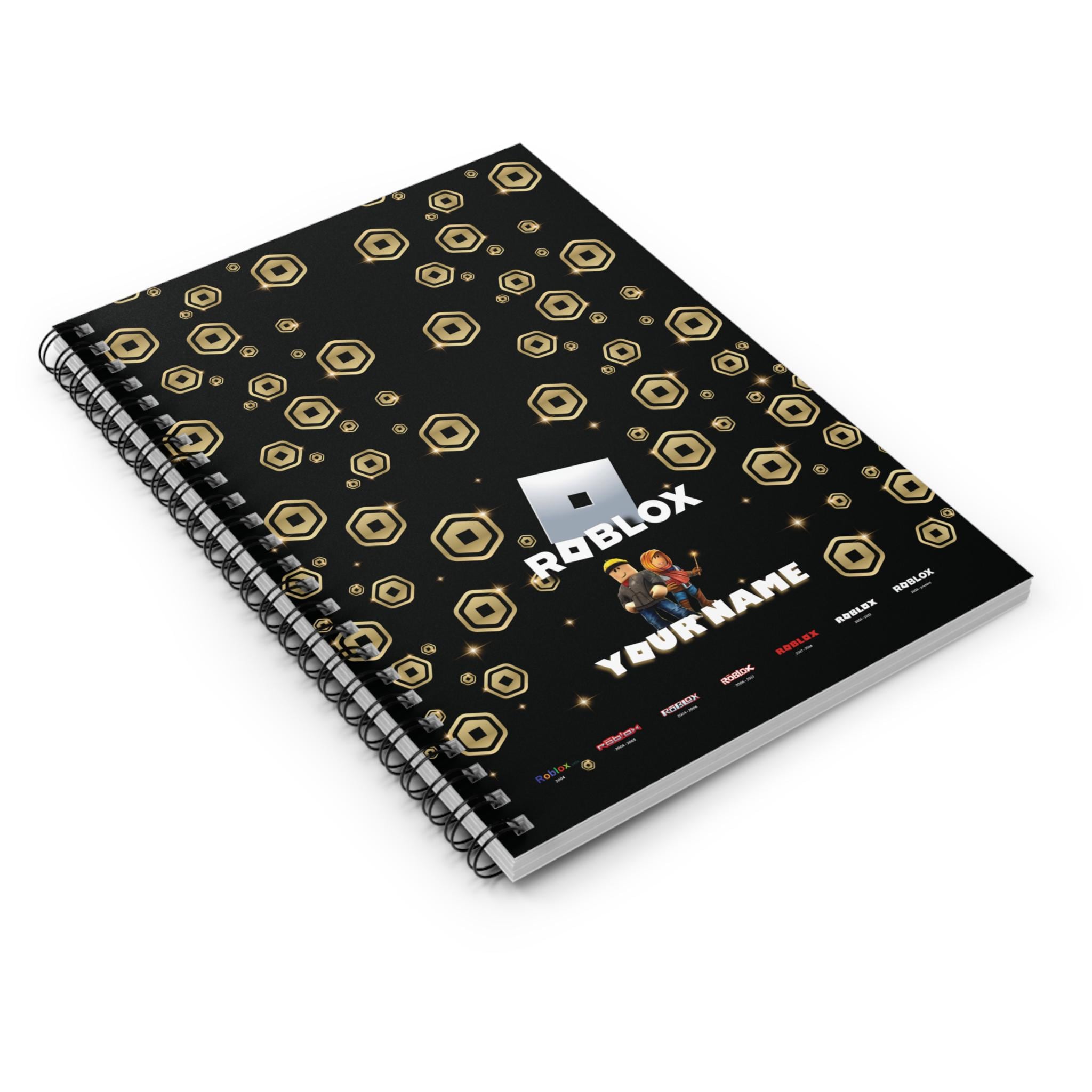 Roblox Notebook With Name, Personalized Spiral Notebook With Robux ...