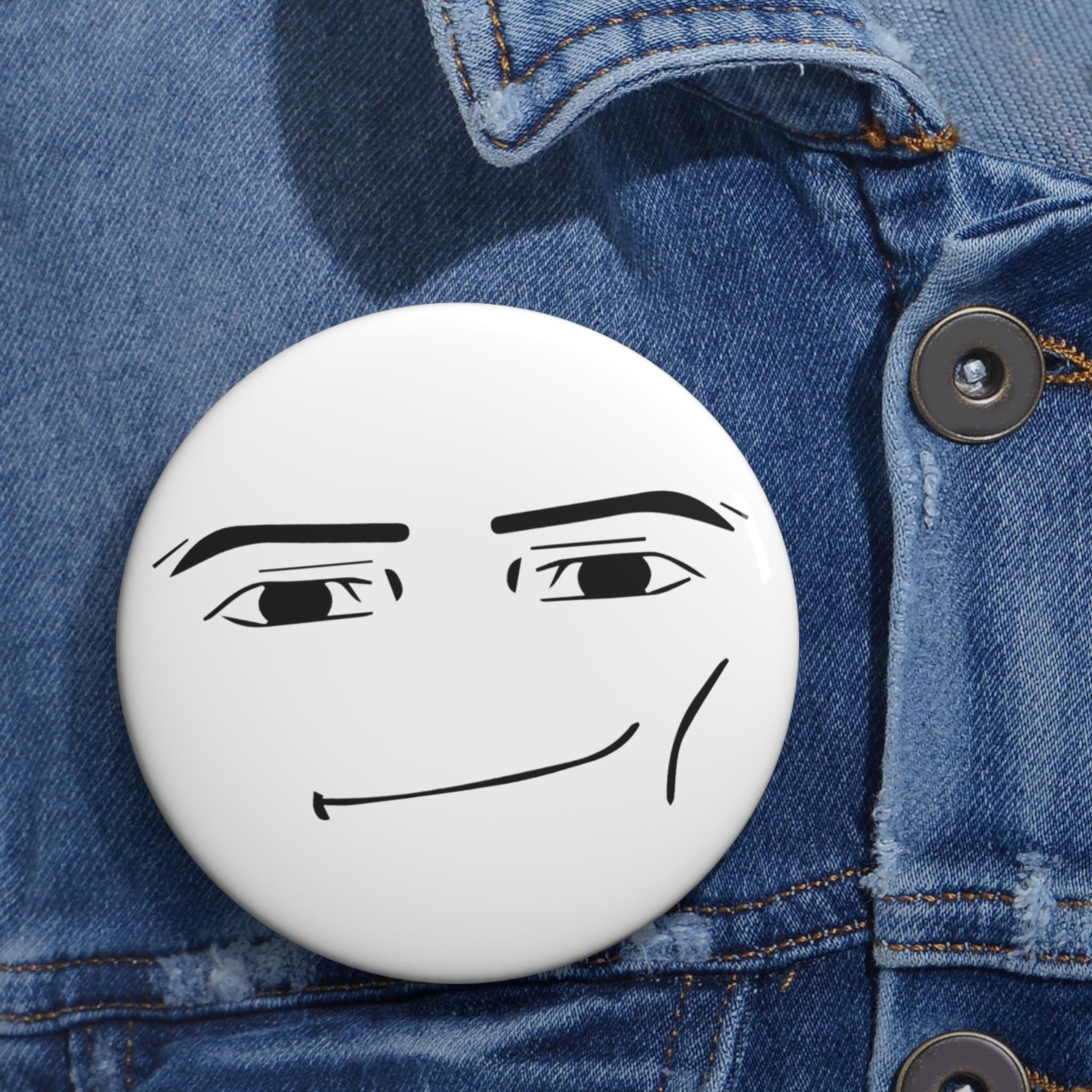 Roblox Men Face Button – Funny Pin for Backpack, Clothing & Collection ...