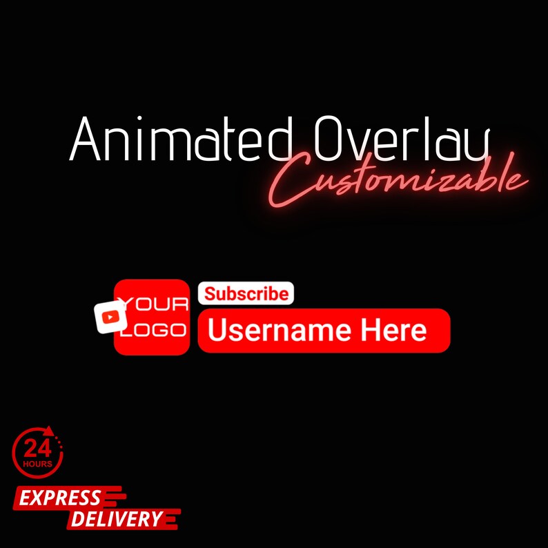 Youtube Subscribe Live Stream Overlay Animation Personalized for ...