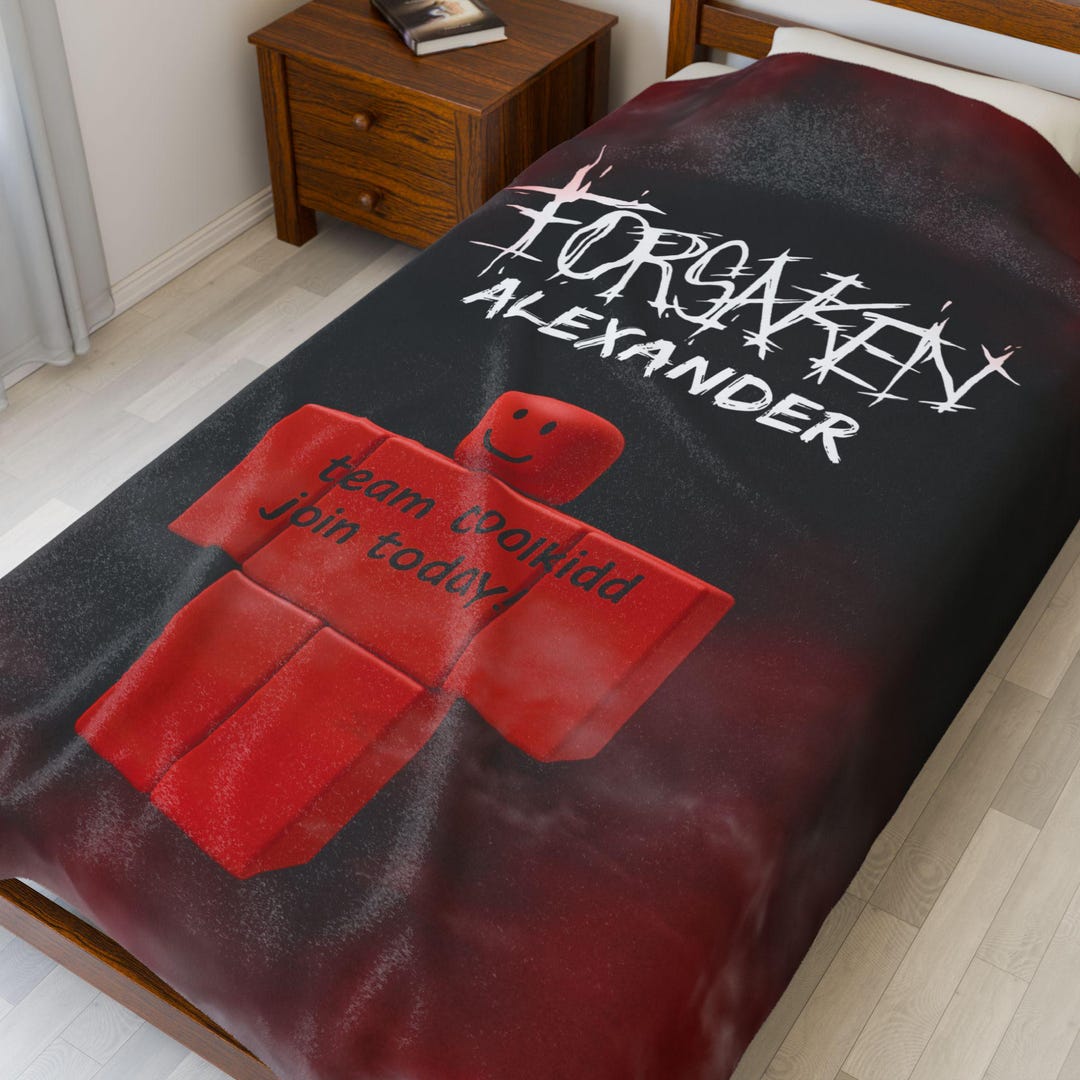 Roblox Blanket With Name, Velvet, Black and Red, FORSAKEN Design ...