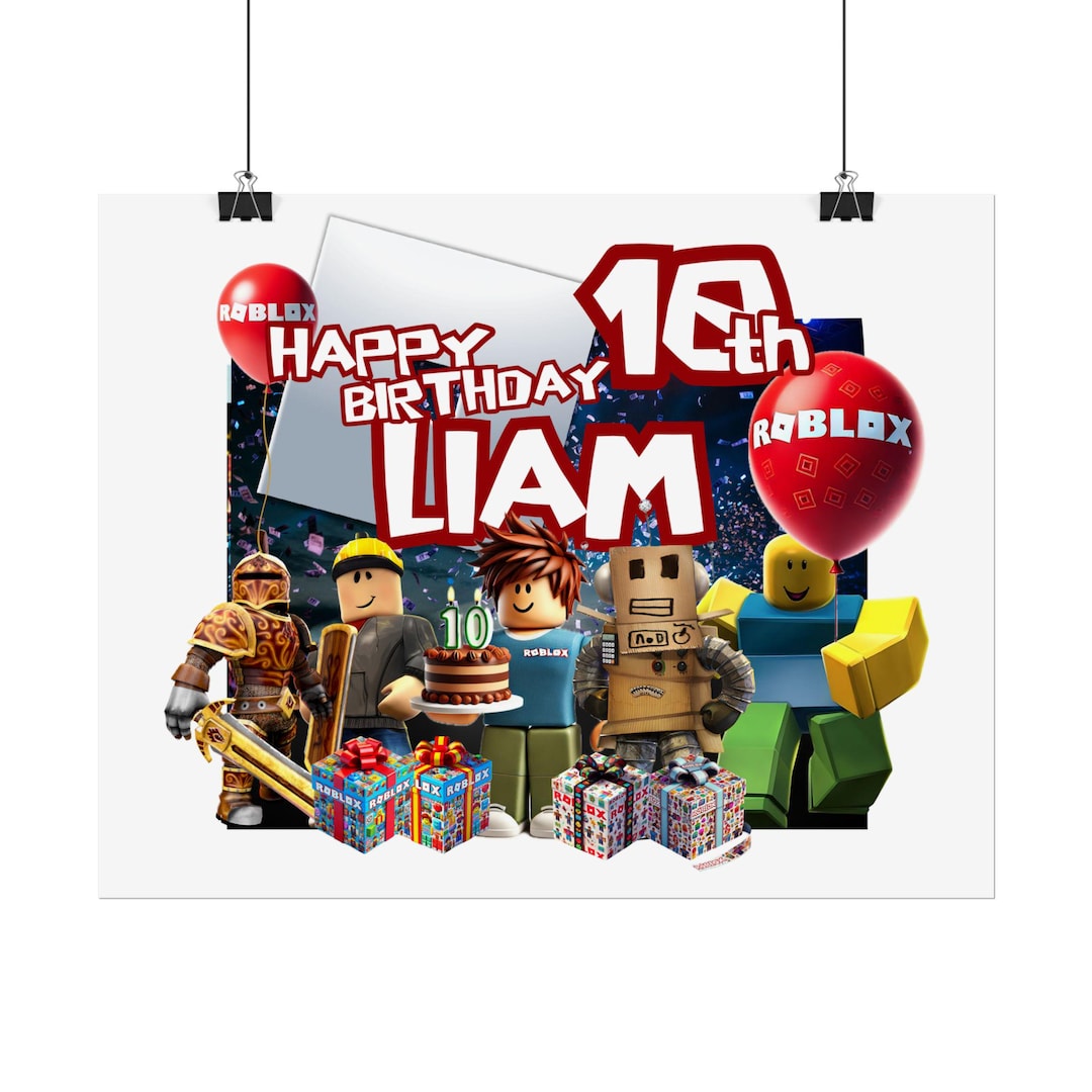 Personalized Roblox Poster for Children's Birthdays – Print With Name ...
