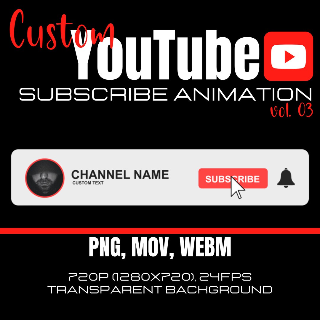 Custom Animated Youtube Subscribe Button, Call to Action, Intro Overlay ...
