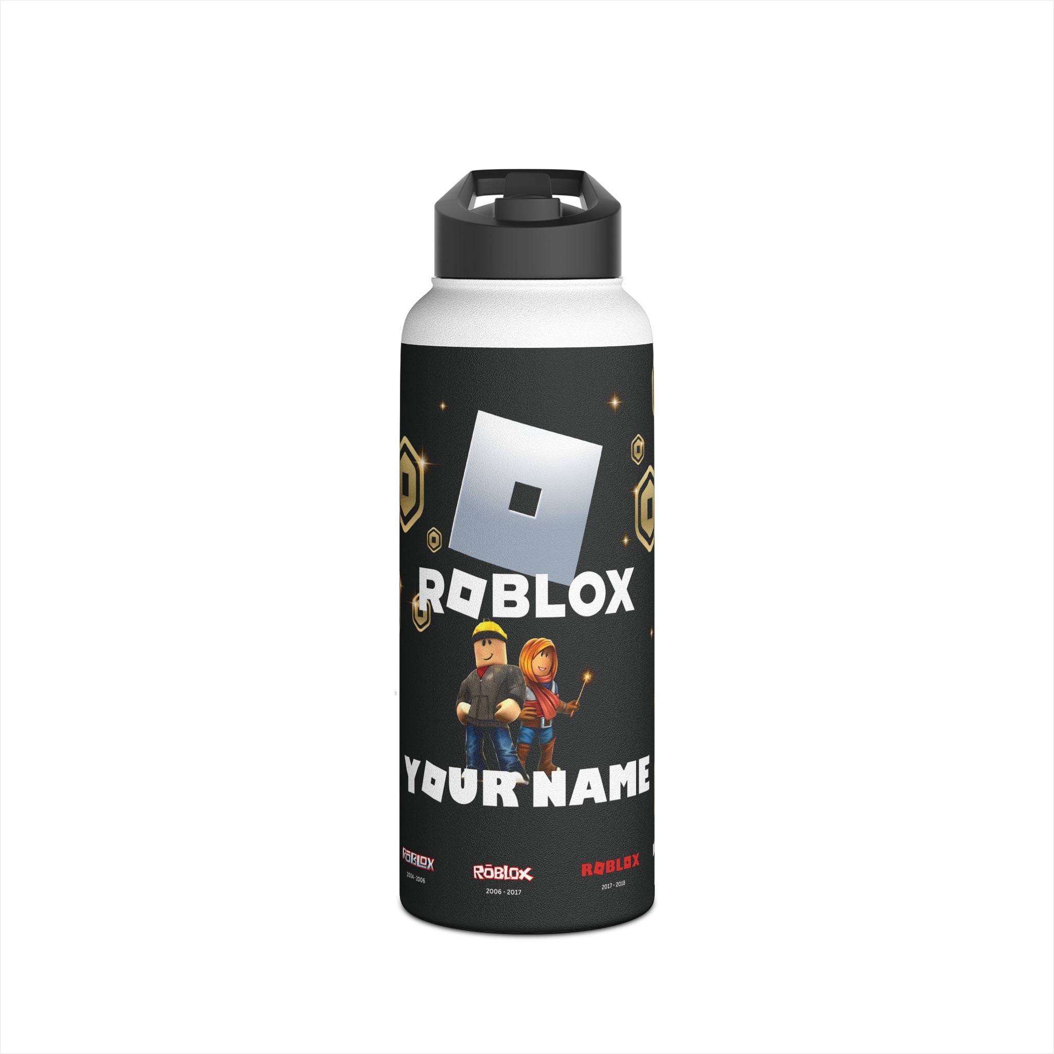 Personalized Roblox Bottle With Name, Robux Stainless Steel, Double ...