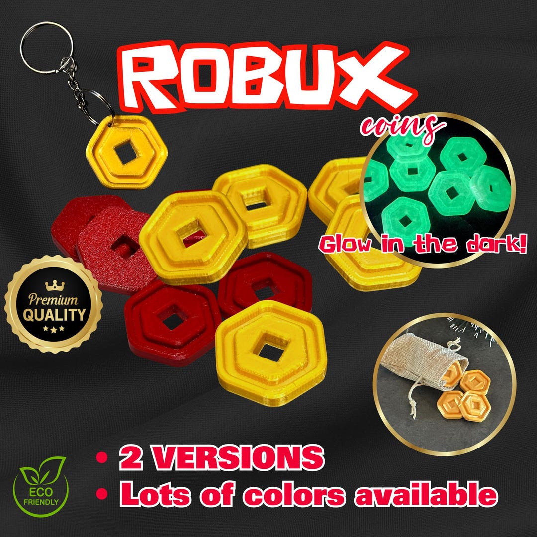 Robux Coins 3D, PLA Printing 3 Cm, Sets 5 to 100, Bags From 10, Roblox ...