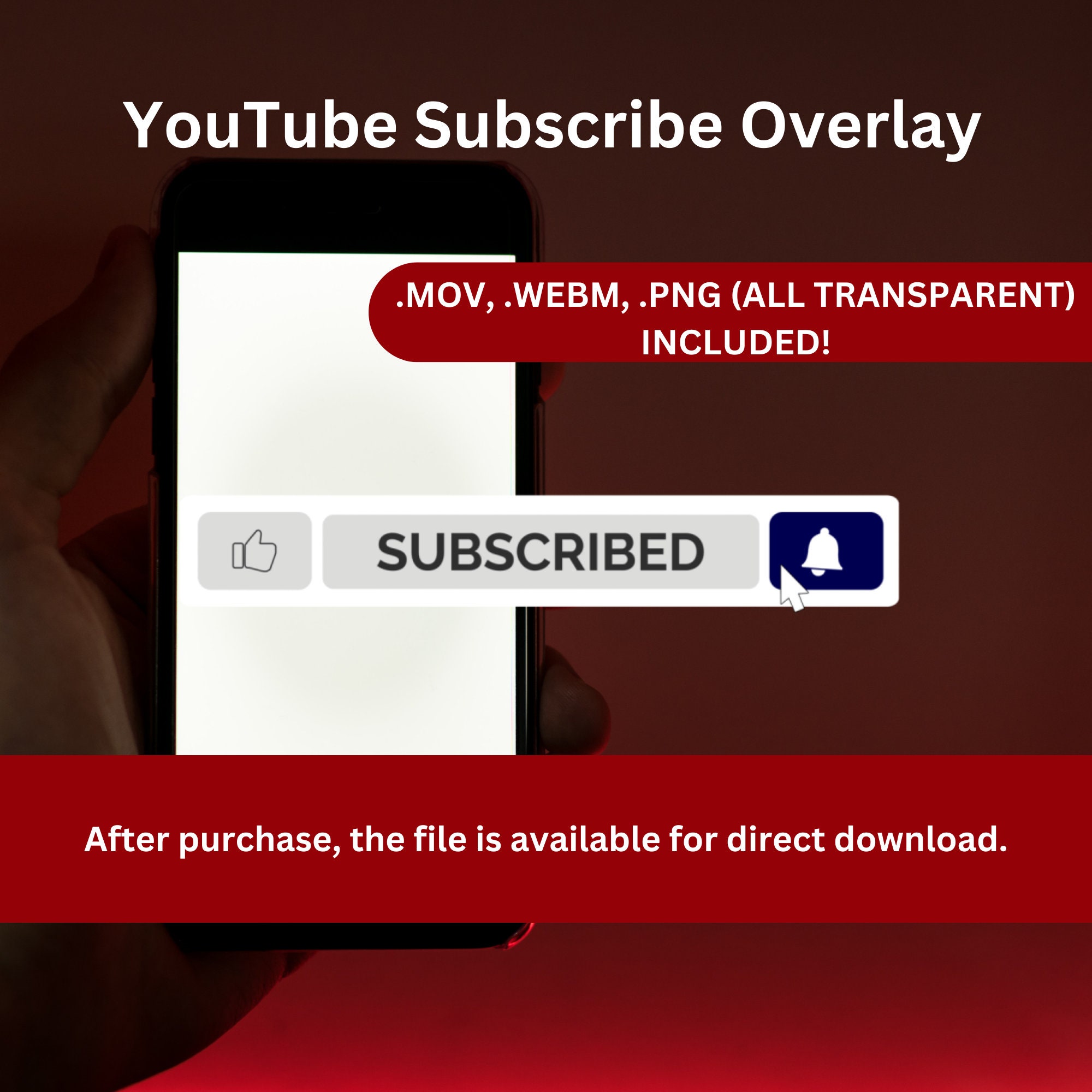 Youtube Subscribe, Like, Ring Bell Overlay, Subscribe Animation, Button ...