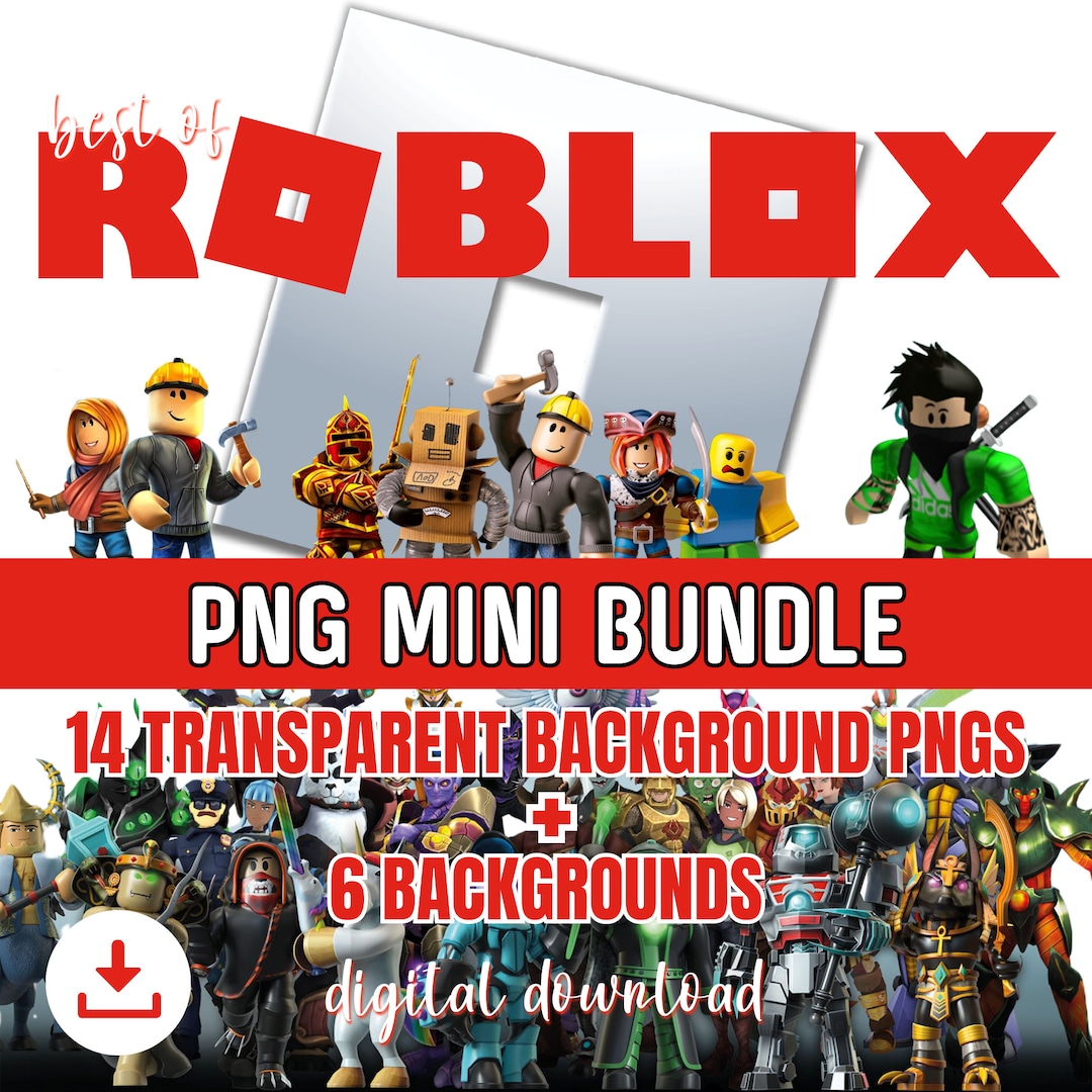 Roblox Digital Image Set With 6 Backgrounds & 14 Avatars – PNG With ...