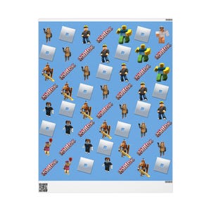 Roblox Wrapping Paper Gift Birthday Kids Surprise, Design With Logo ...