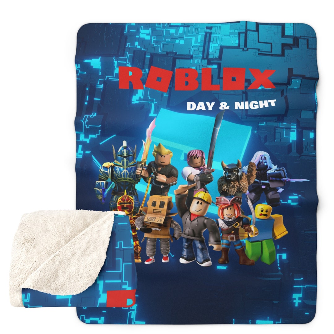 Roblox Day and Night Blanket – Luxury Sherpa Fleece Blanket Made of 100 ...