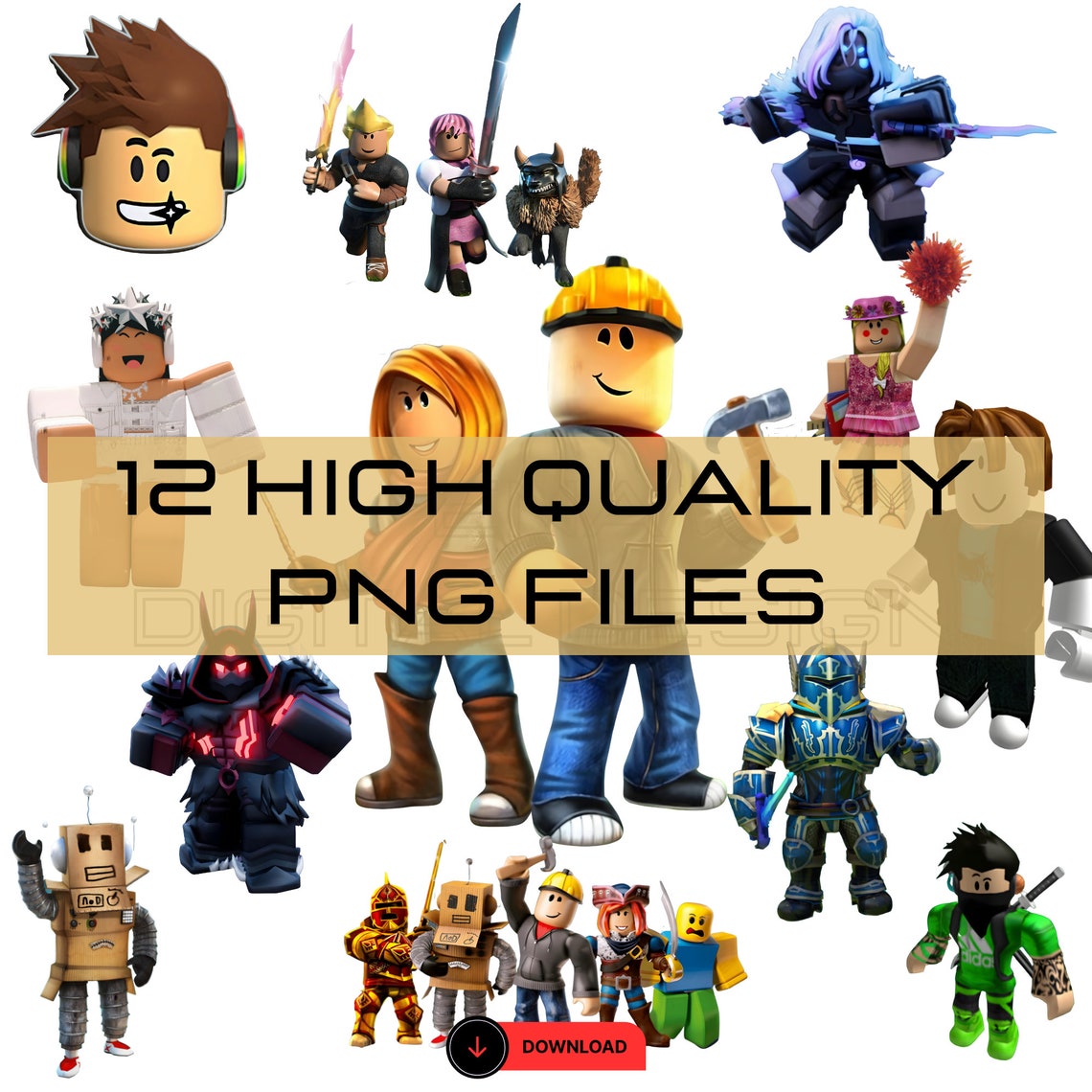 Roblox Avatars for Gaming and Birthday Parties 12 PNG - Transparent ...