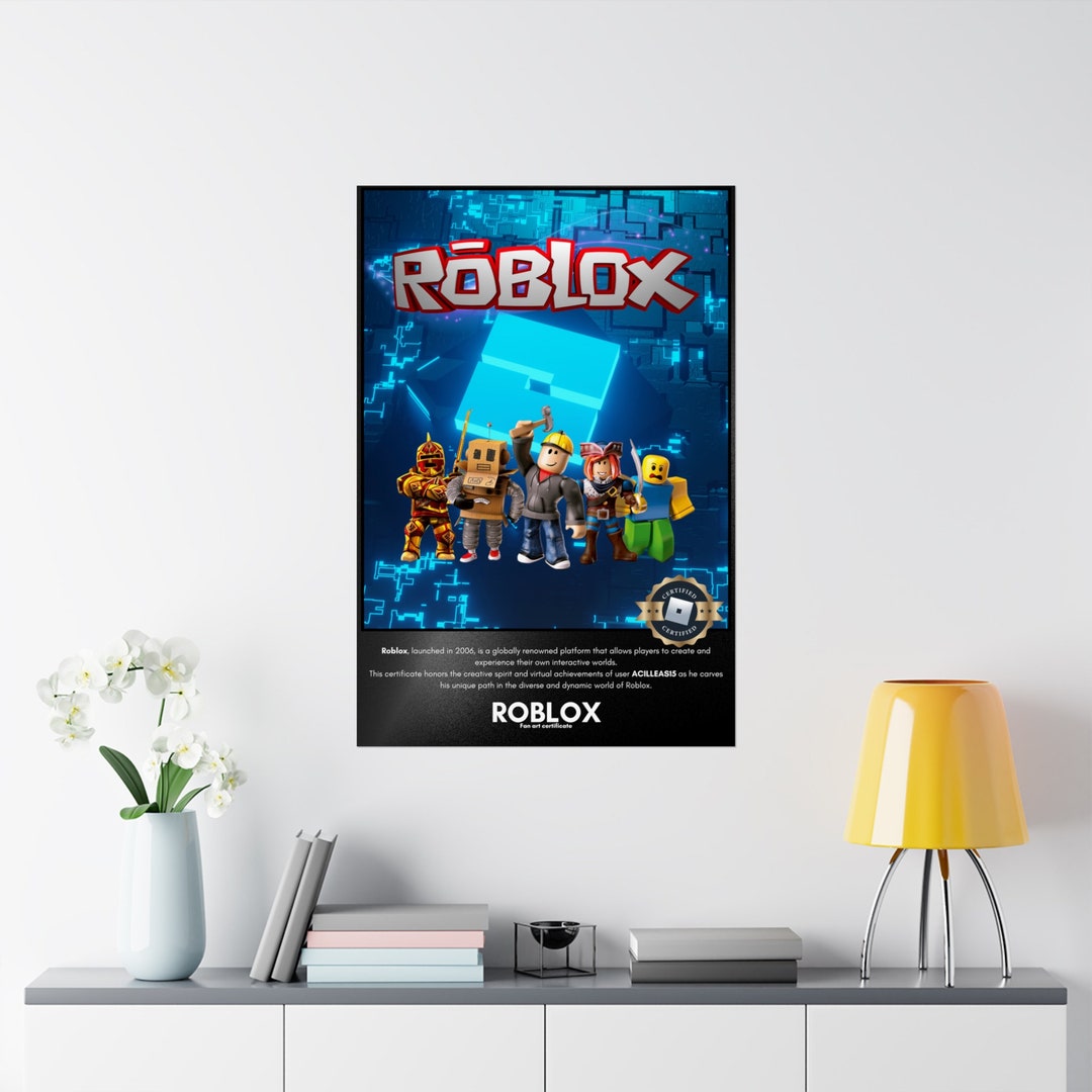 Roblox Poster Fan Made Certificate Premium Matt, Celebrate Personalized ...
